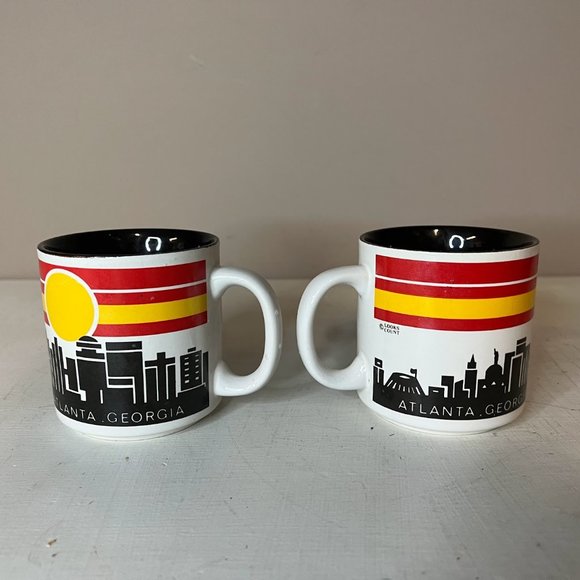 Vintage | Dining | Vintage 98s Atlanta Georgia City Skyline Coffee Mugs ...